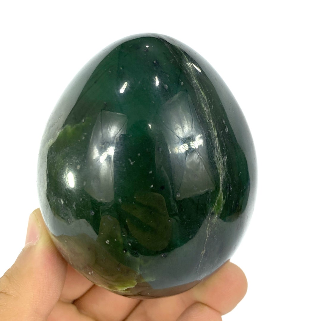 638 Grams Beautiful Green Color Nephrite Jade Egg - Nephrite Jade ...