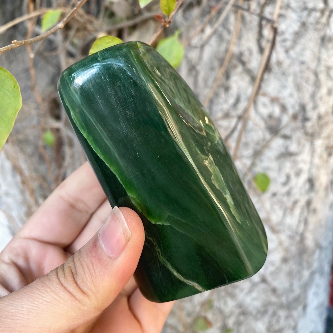 Beautiful Green Nephrite Jade Free Form Tumble - Nephrite Jade ...