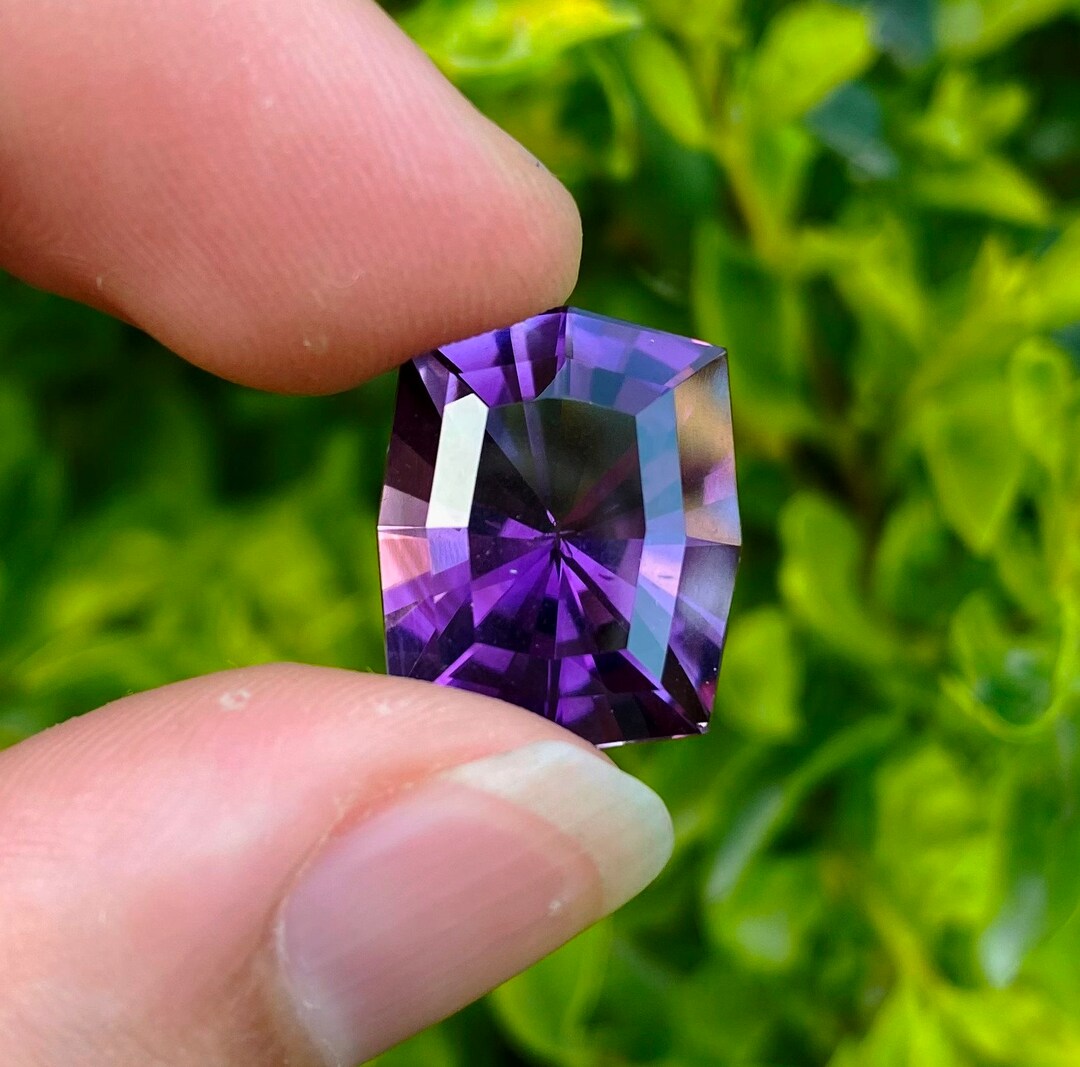 17.5 Cts Amethyst Rectangle Cut Gemstone, Rectangle Cut Amethyst ...