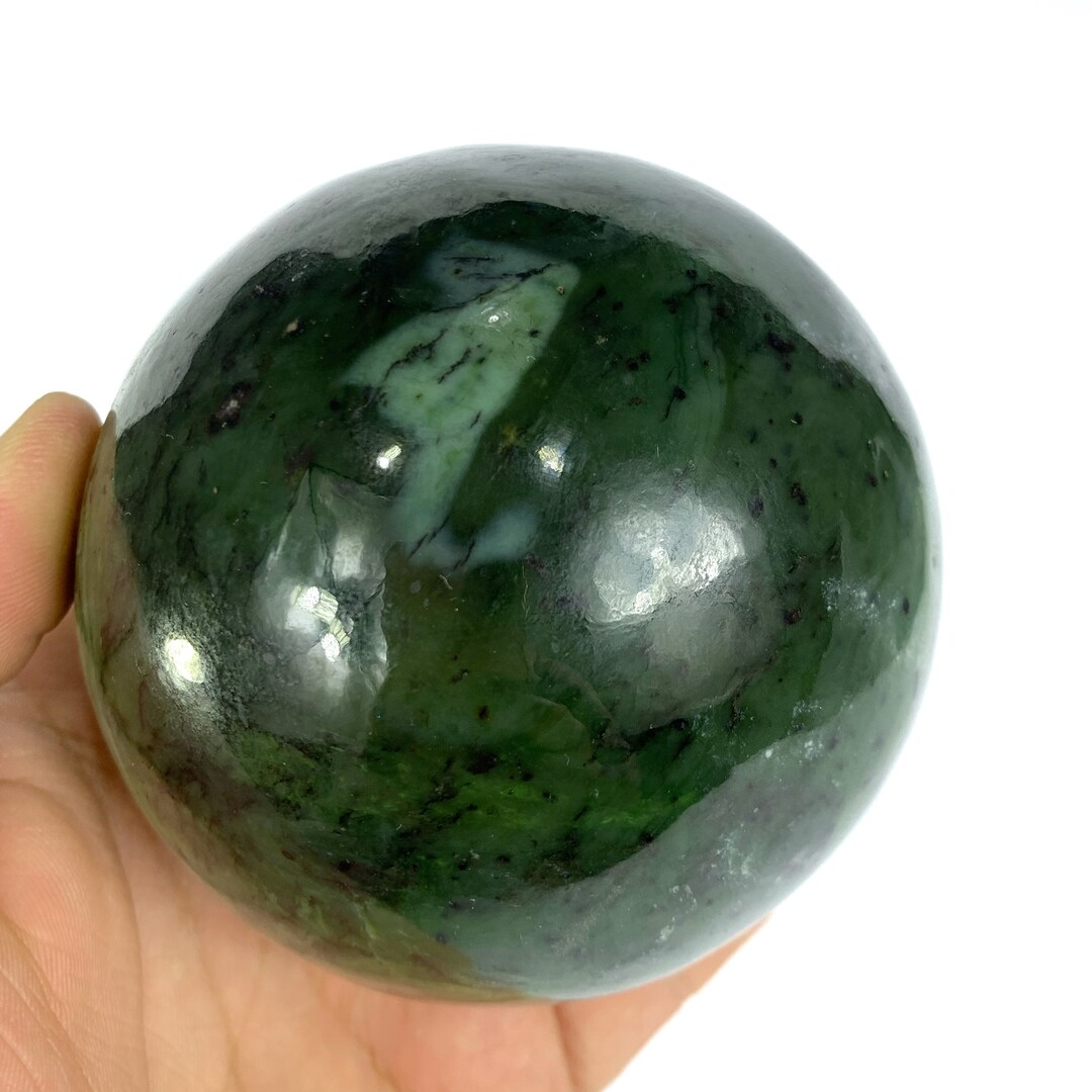 980 Grams Great Quality Green Color Nephrite Jade Ball/sphere ...