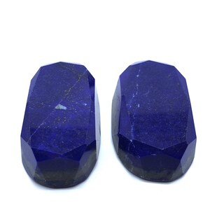Lapis Lazuli Royal Blue Facet Big Cabochons 2 Pieces - Etsy