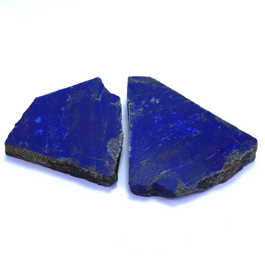 470g Afghan Lapis Lazuli Slabs: Unpolished Blue Lapis Tiles - Etsy
