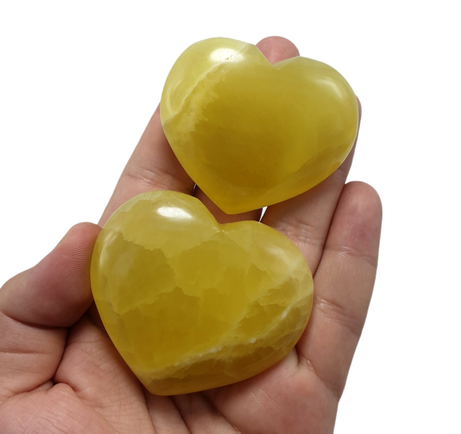 Lemon Calcite Stone-lemon Calcite Hearts-energetic - Etsy UK