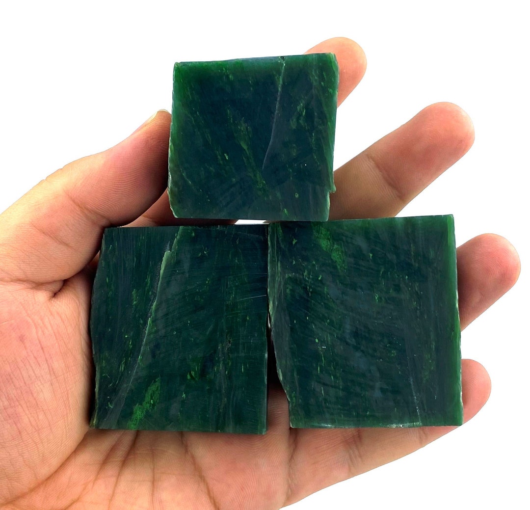 3 Pcs Beautiful Green Color Nephrite Jade Tilesslabs 350 - Etsy