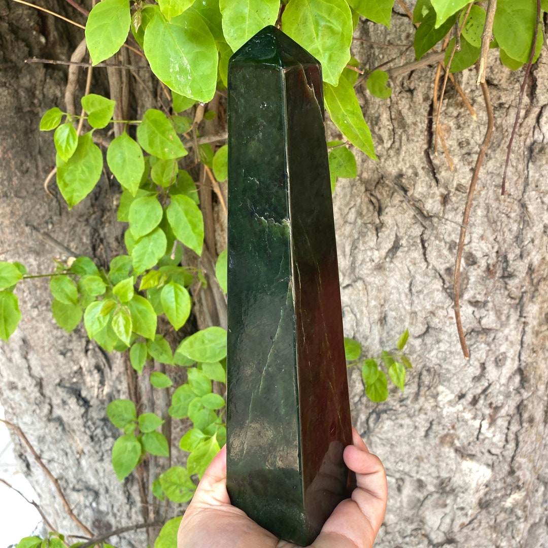 1.73 Kg Nephrite Jade Tower Nephrite Nephrite Jade Tower Jade Obelisk Nephrite Tower Jade Stone ...