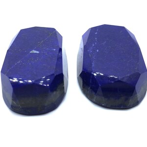 Lapis Lazuli Royal Blue Facet Big Cabochons 2 Pieces - Etsy