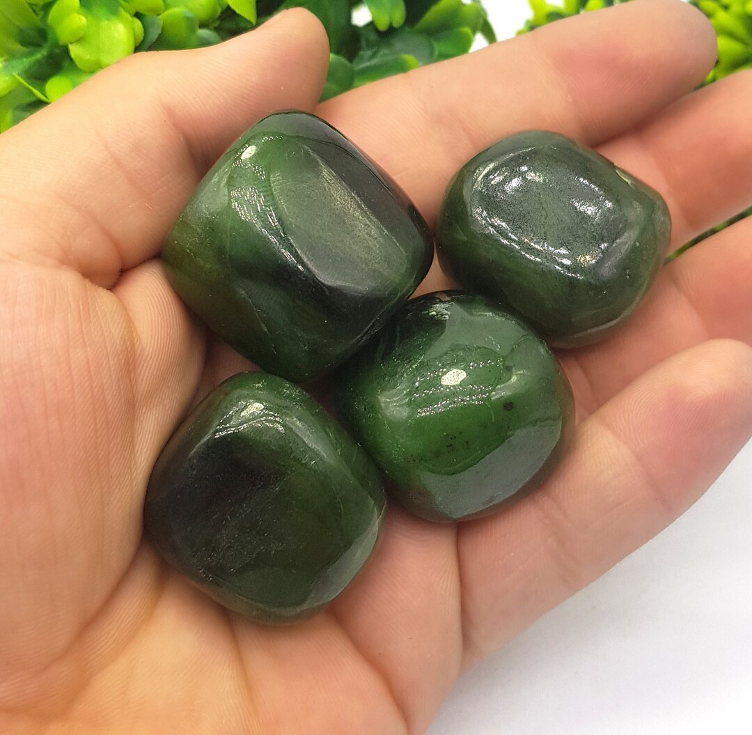 185 Grams Top Quality Green Color Nephrite Jade - Nephrite Jade Tumbles ...