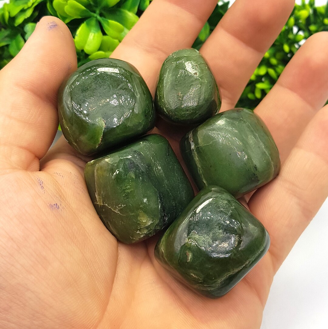 200 Grams Top Quality Green Color Nephrite Jade - Nephrite Jade Tumbles ...