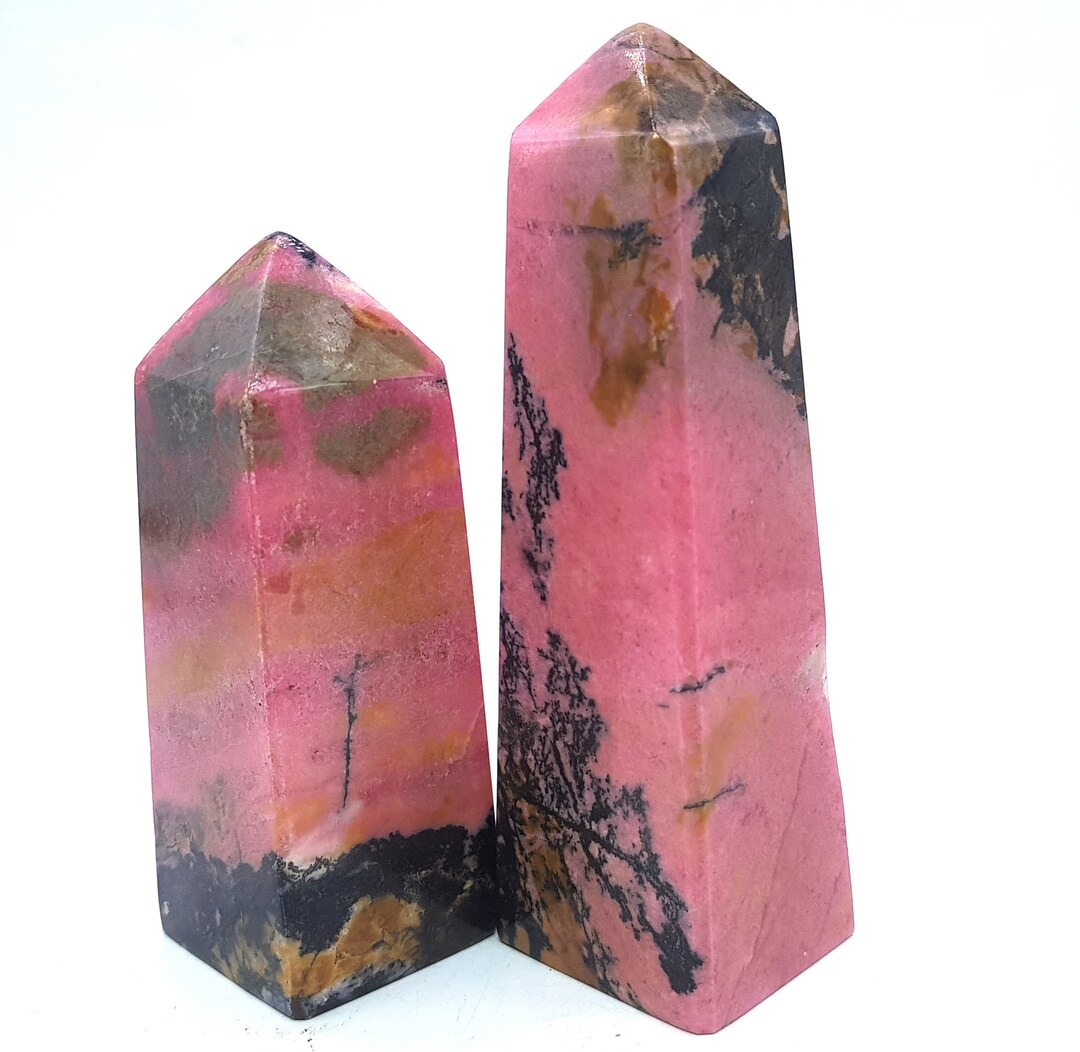 Pink Color Rhodonite Stone 2 Pieces Towers From Pakistan - Etsy