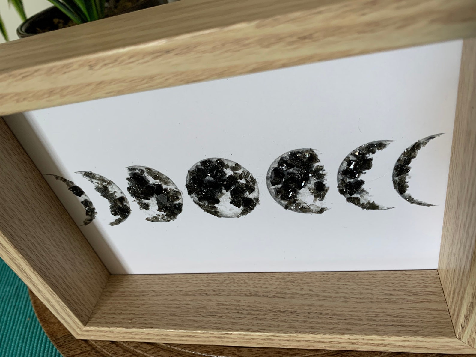 Black Obsidian Moon Phases Shadow Box Artwork Picture Frame | Etsy