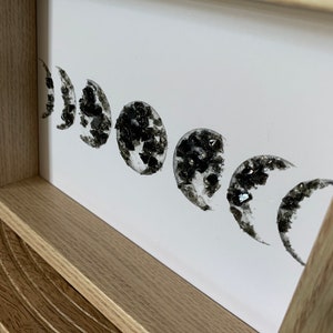 Black Obsidian Moon Phases Shadow Box, Artwork, Picture Frame, Decor ...