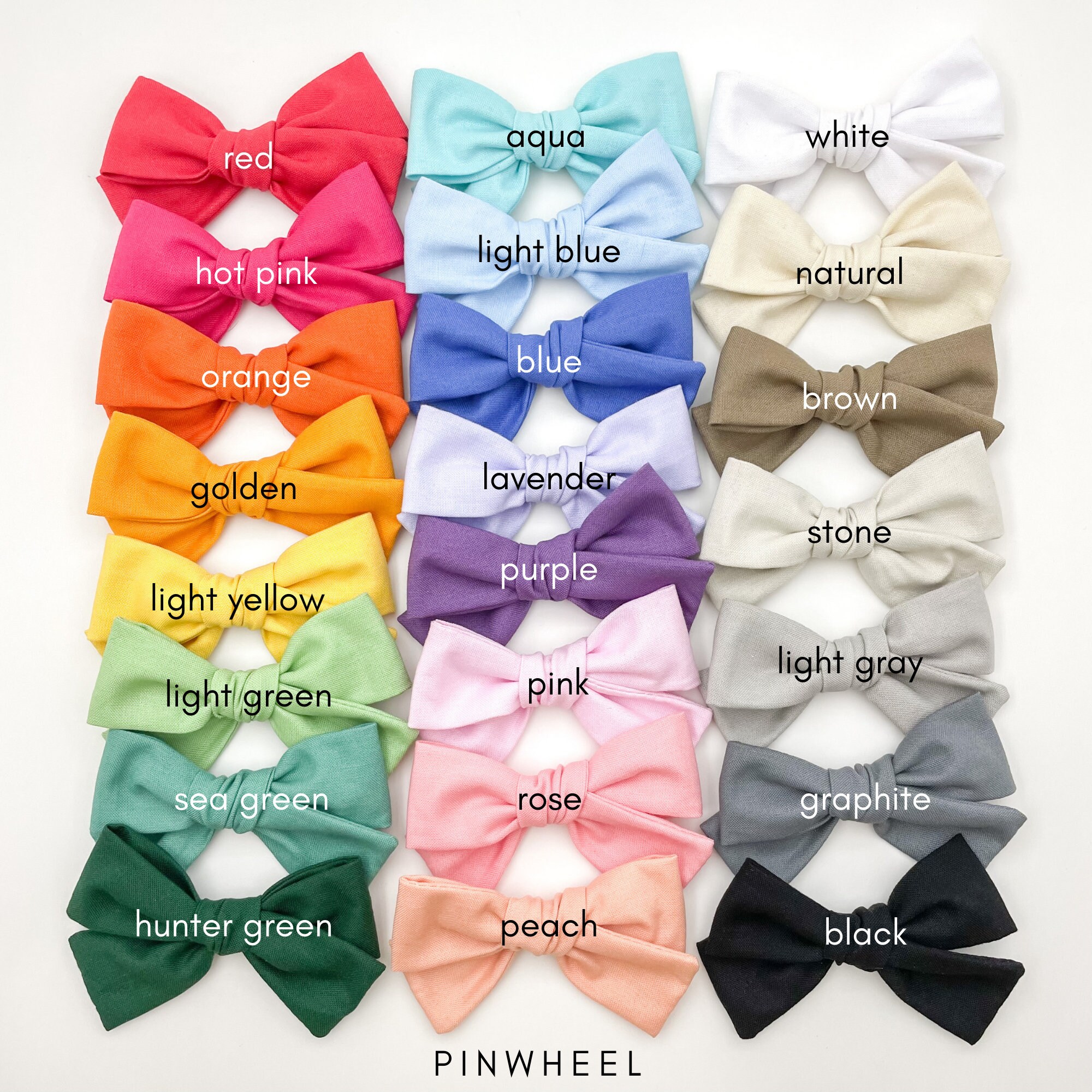 Solid Color Cotton Hair Bows Dog Hair Bows Accessory Little | Etsy