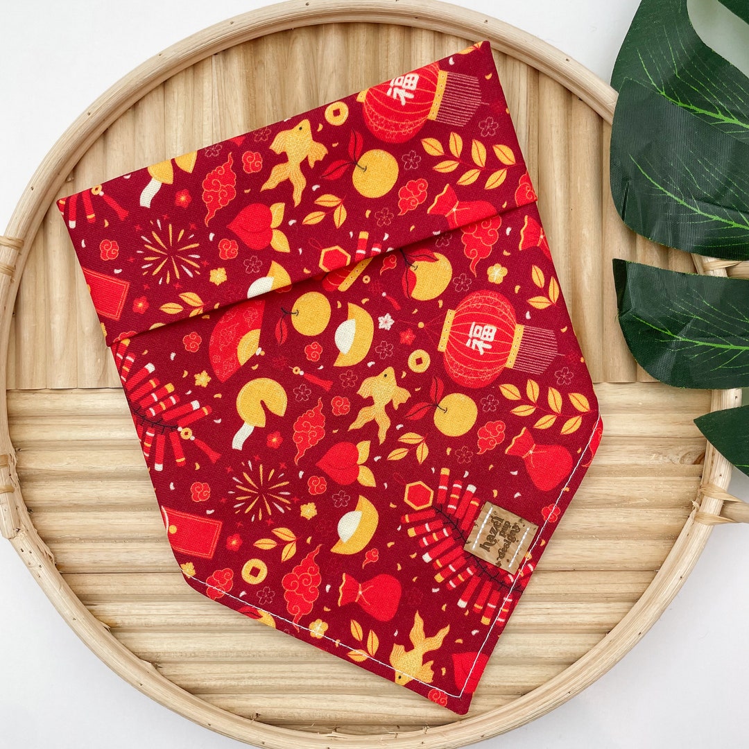 Lunar New Year Bandana | Lunar New Year Tie on Dog Bandana Chinese New ...