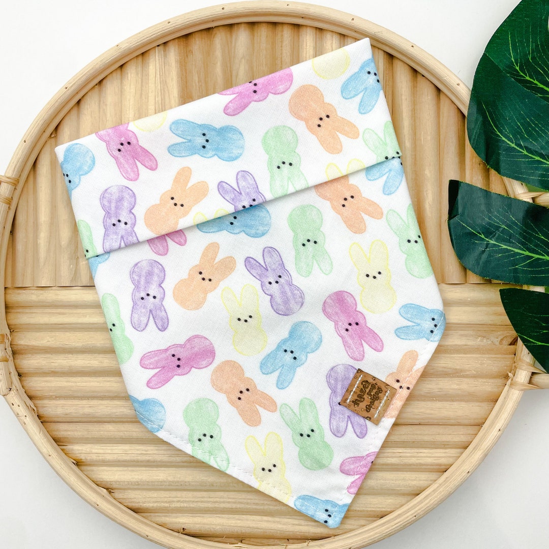 Pastel Peeps Bandana | Easter Tie on Dog Bandana Peeps Bunny Dog Scarf ...
