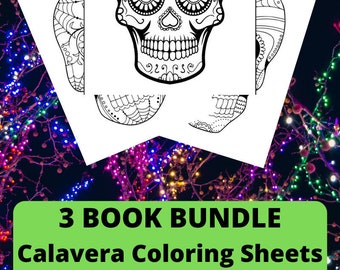 20 FUN Calavera Sugar Skull Coloring Sheets for KIDS Book 1 Printable ...
