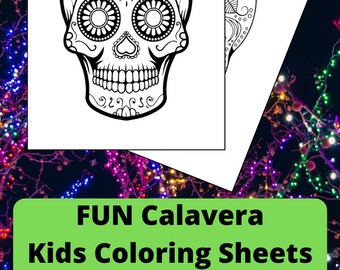 20 FUN Calavera Sugar Skull Coloring Sheets for KIDS Book 3 Printable ...