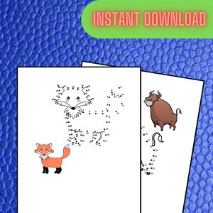 20 FUN Animal Dot-to-dot Coloring Sheets for KIDS Printable Book 2 - Etsy