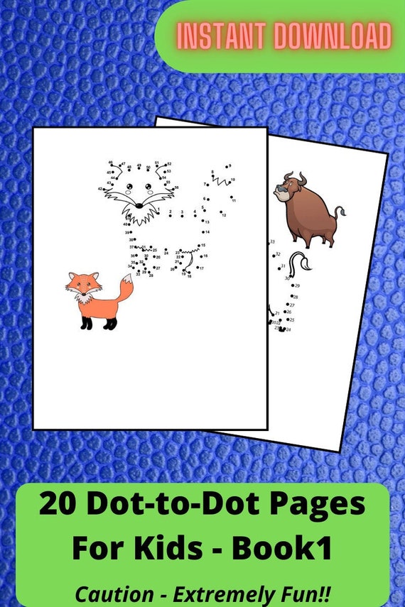 20 FUN Animal Dot-to-dot Coloring Sheets for KIDS Printable - Etsy