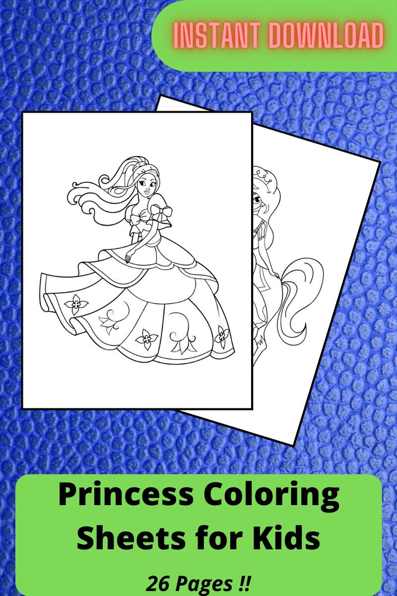 26 FUN Princess Coloring Sheets for KIDS - Printable - Etsy