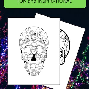 20 FUN Calavera Sugar Skull Coloring Sheets for KIDS Book 1 Printable ...