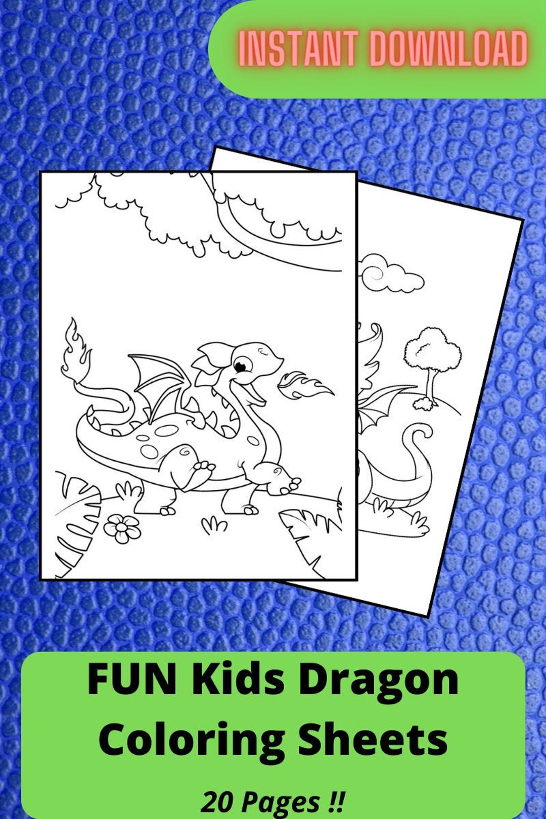 20 FUN Dragon Coloring Sheets for KIDS - Printable - Etsy