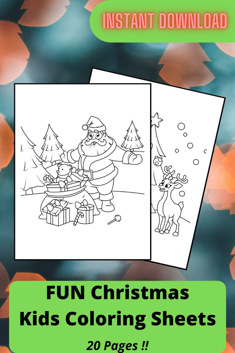 20 FUN Christmas Coloring Sheets for KIDS Printable - Etsy