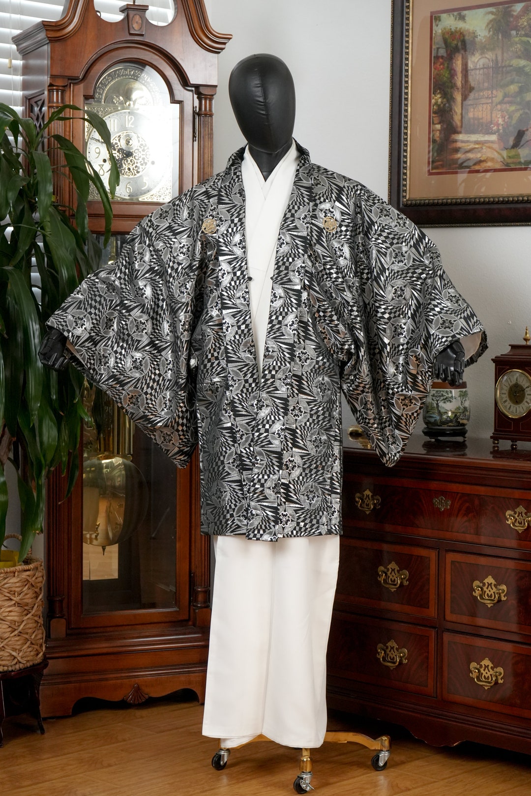 DEAR VANILLA Vintage Traditional Authentic Men's Kimono & Haori Set ...