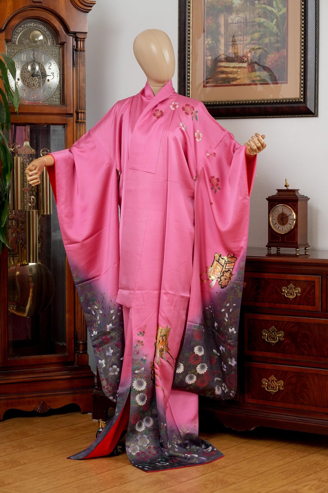 DEAR VANILLA Authentic Traditional Japanese Furisode Kimono for Women ...