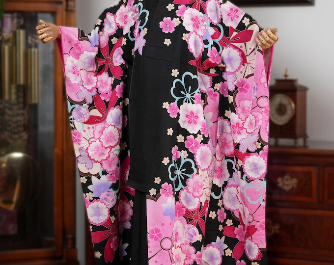 DEAR VANILLA Authentic Traditional Japanese Furisode Kimono for Women ...