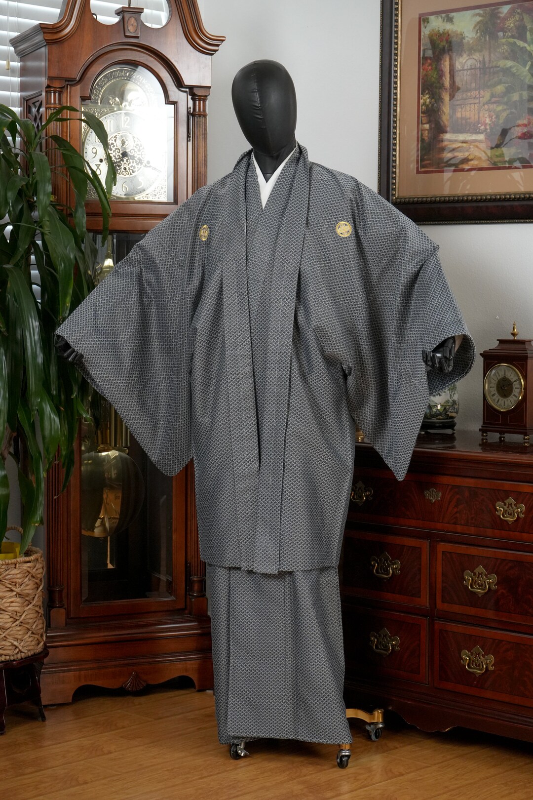 DEAR VANILLA Vintage Traditional Authentic Men's Kimono & Haori Set ...
