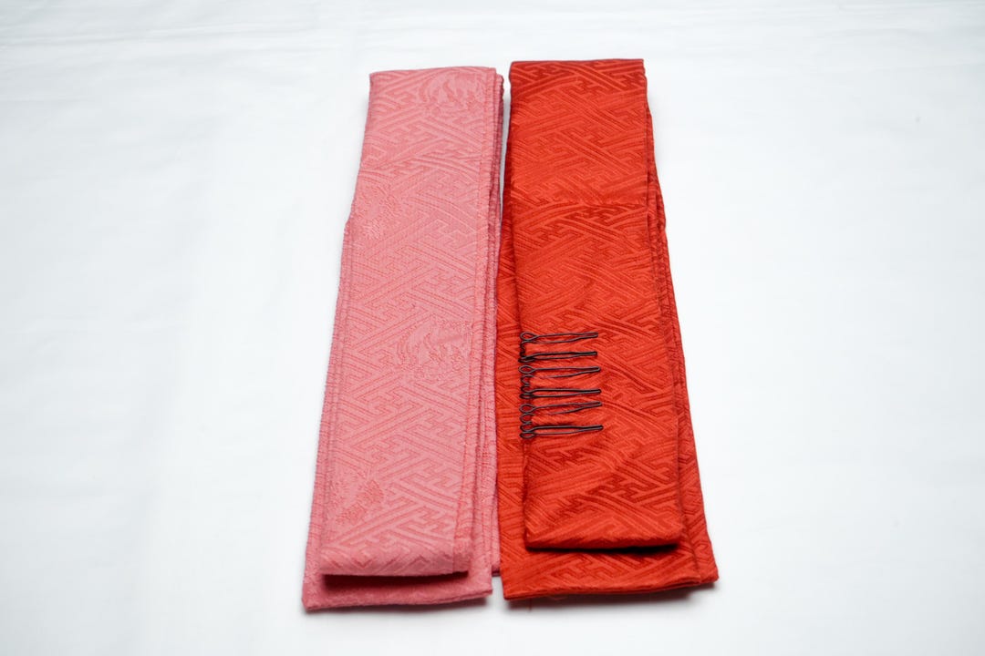 DEAR VANILLA Japanese Silk Kasane Eri Collar Layer Set Kimono Date Eri ...