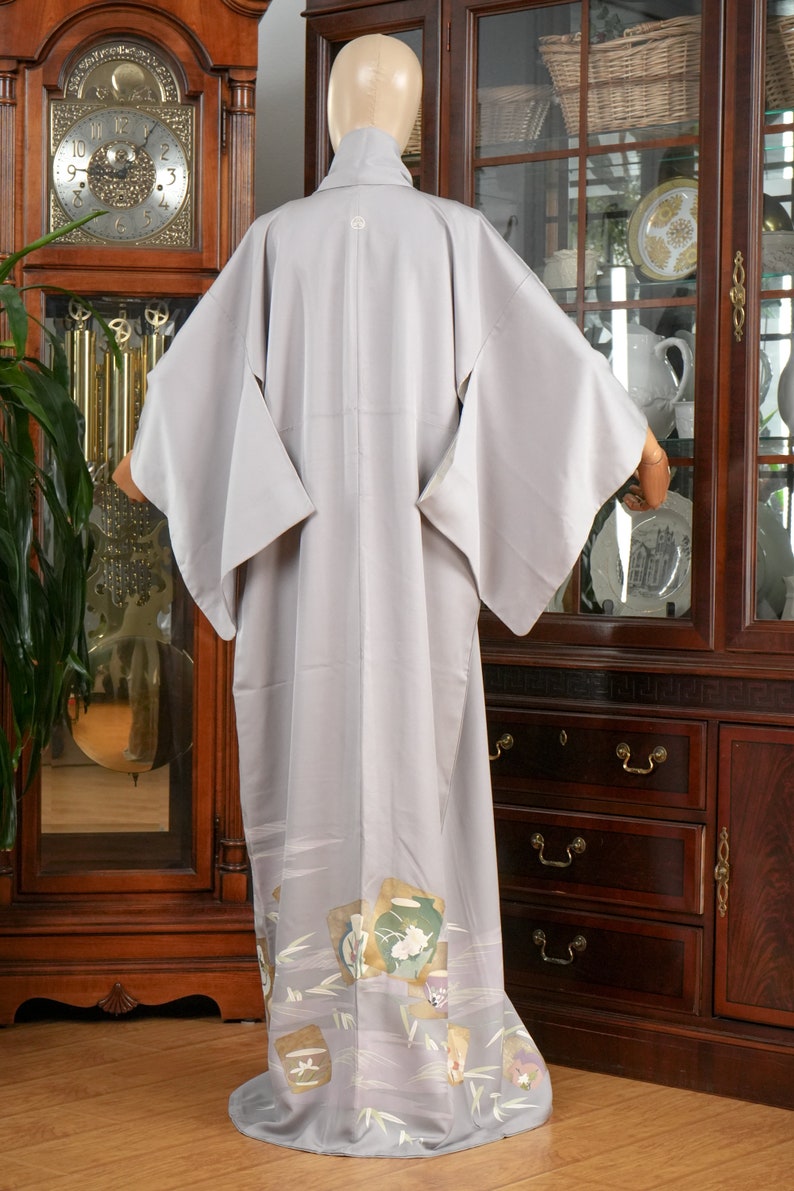 DEAR VANILLA Authentic Traditional Japanese Tomesode Kimono for Women Vintage Silk Robe Made in ...