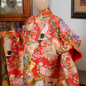 DEAR VANILLA Authentic Traditional Japanese Uchikake Wedding Kimono for Women Vintage Silk Robe ...