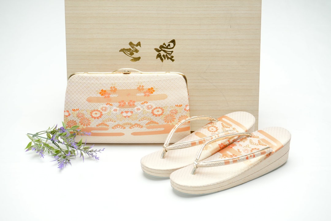 DEAR VANILLA Authentic Japanese Kimono Vintage Purse Handbag & Zori Set ...