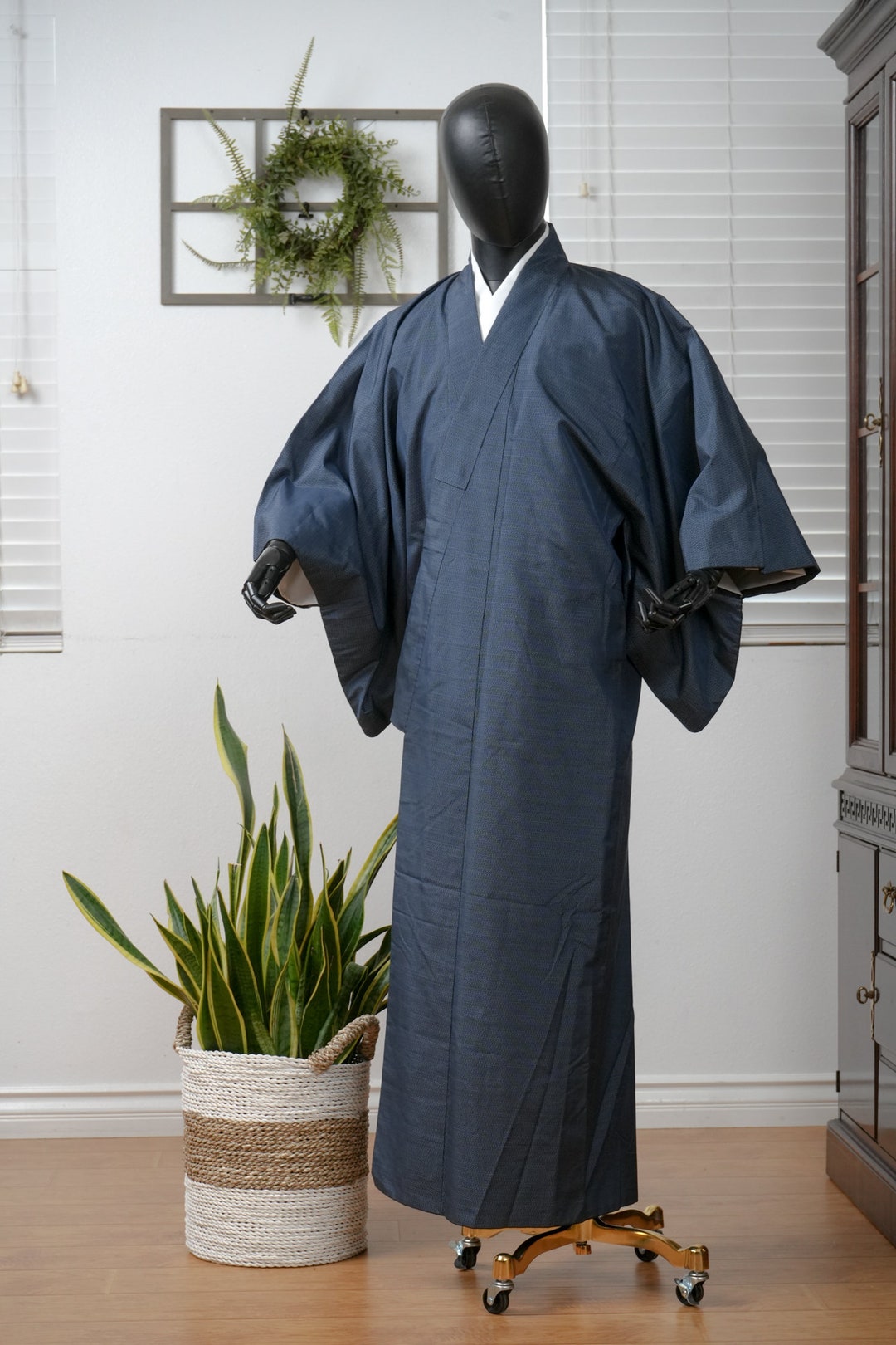 DEAR VANILLA Authentic Vintage Traditional Men's Kimono, Japanese Silk ...