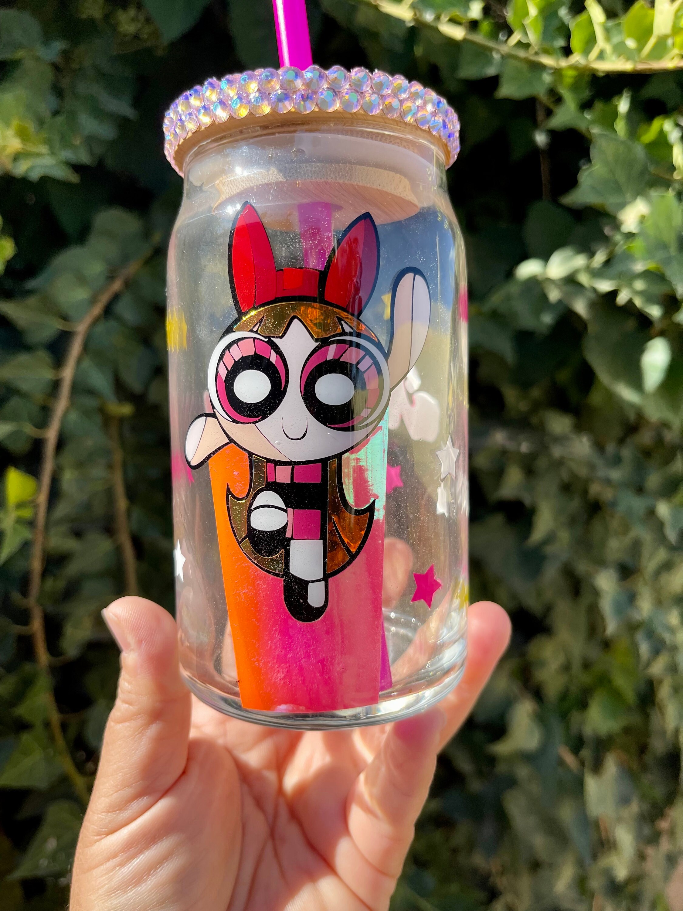 The Powerpuff Girls Blossom 16oz Glass Soda Can - Etsy