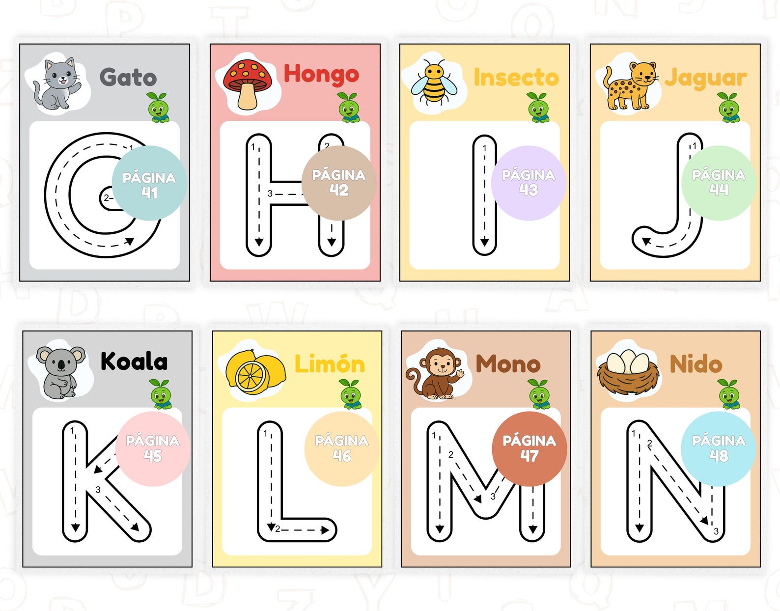 Spanish Alphabet Tracing Book: ABC Coloring Pages (PDF Printable) - Etsy