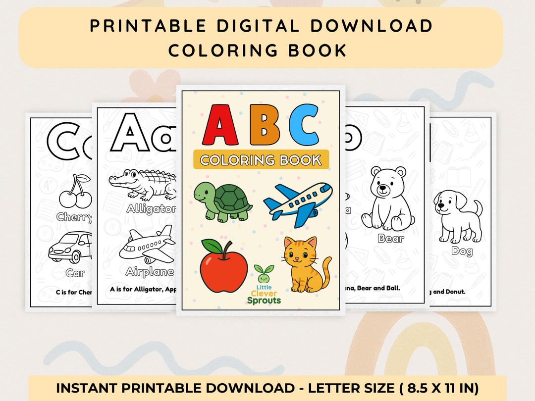 ABC Animals to Color A–Z | Cute Animal Alphabet Coloring Book ...