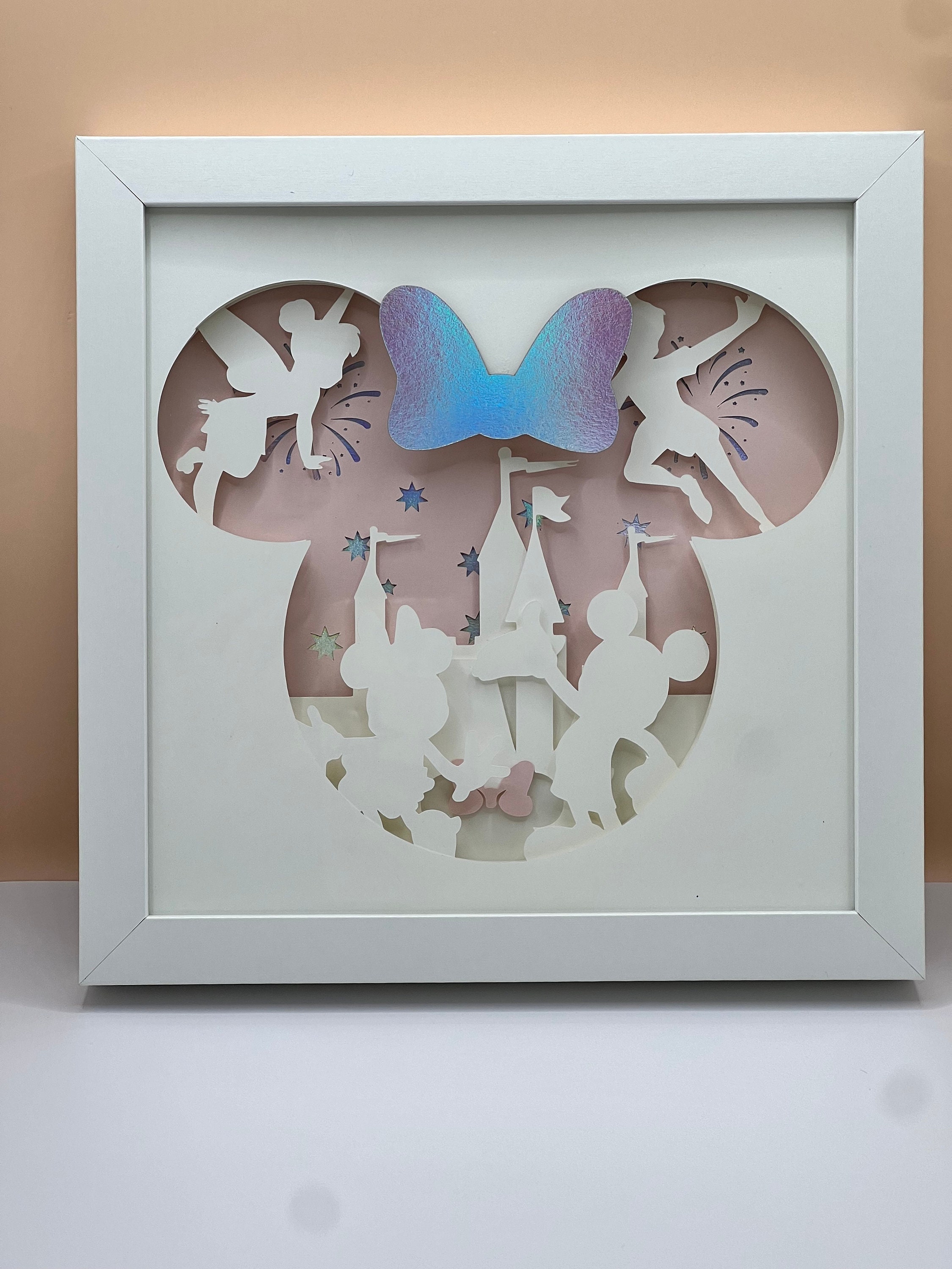 Personalized Disneyland 3D Layered Pink Minie Shadow Box for Nursery ...