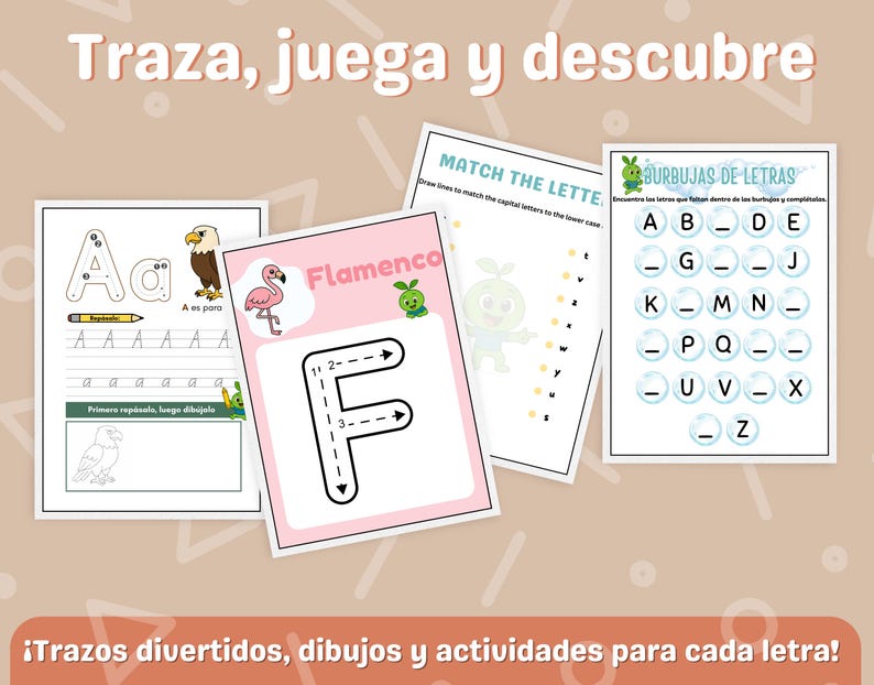 Spanish Alphabet Tracing Book: ABC Coloring Pages (PDF Printable) - Etsy