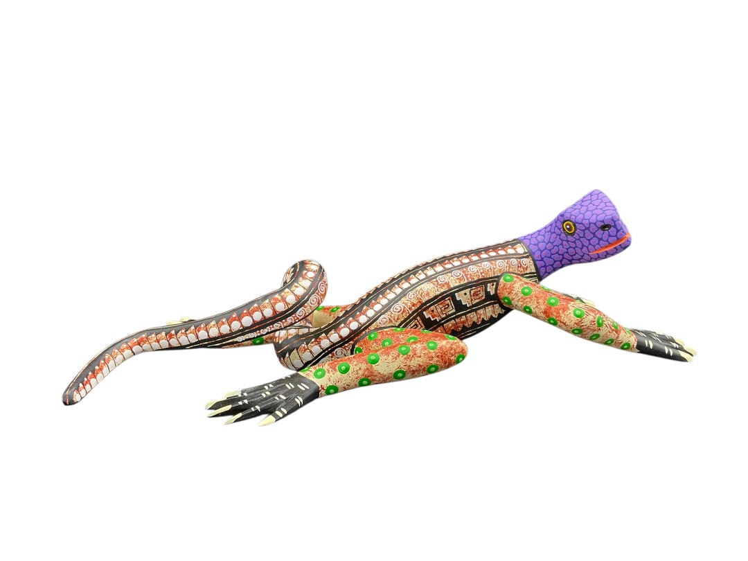 Colorful Lizard Alebrije – Hand-carved Spirit Animal From Oaxaca ...