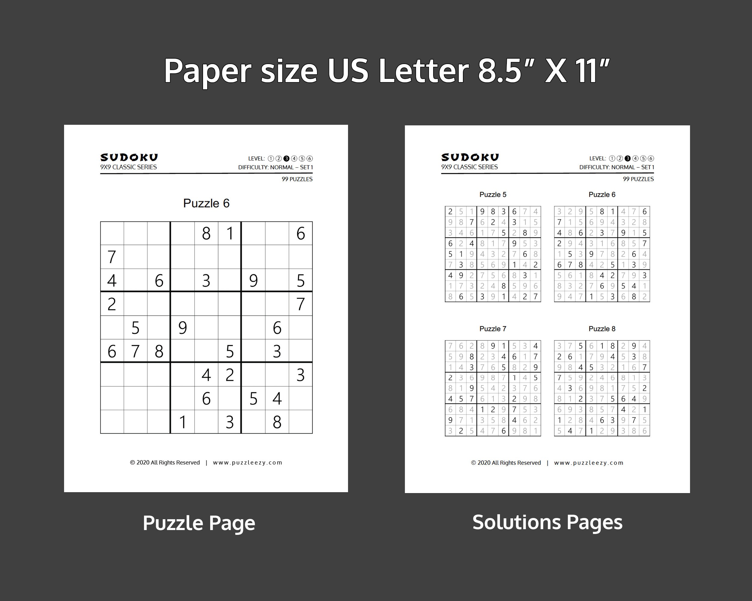 Sudoku Normal Medium Difficulty Printable Sudoku Puzzles With - Etsy