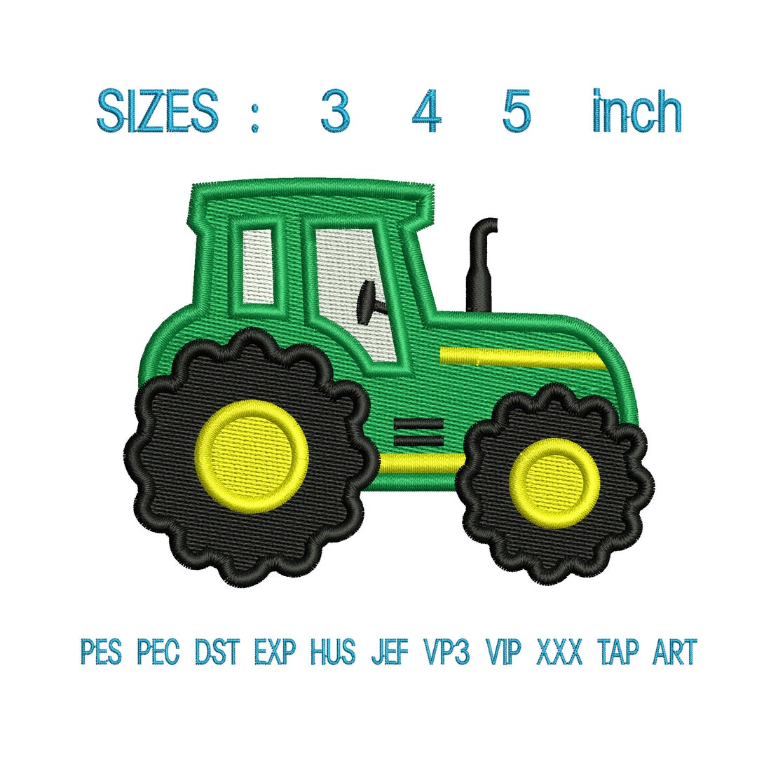 Farm Tractor Embroidery Design, Tractor Fill Stitch Machine Embroidery ...