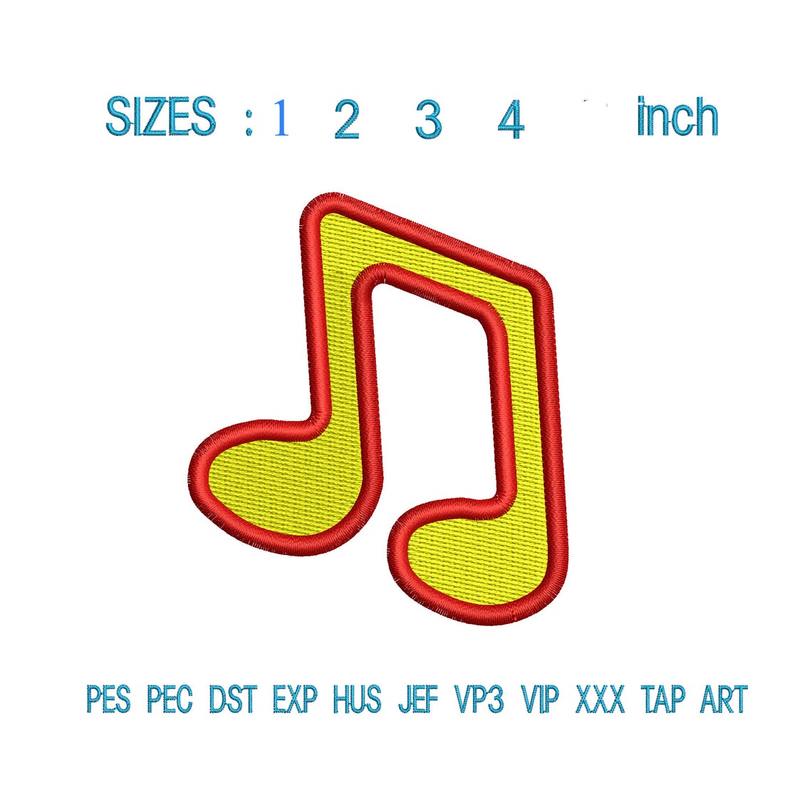 Music Note Embroidery Design Musical Note Embroidery Designs - Etsy