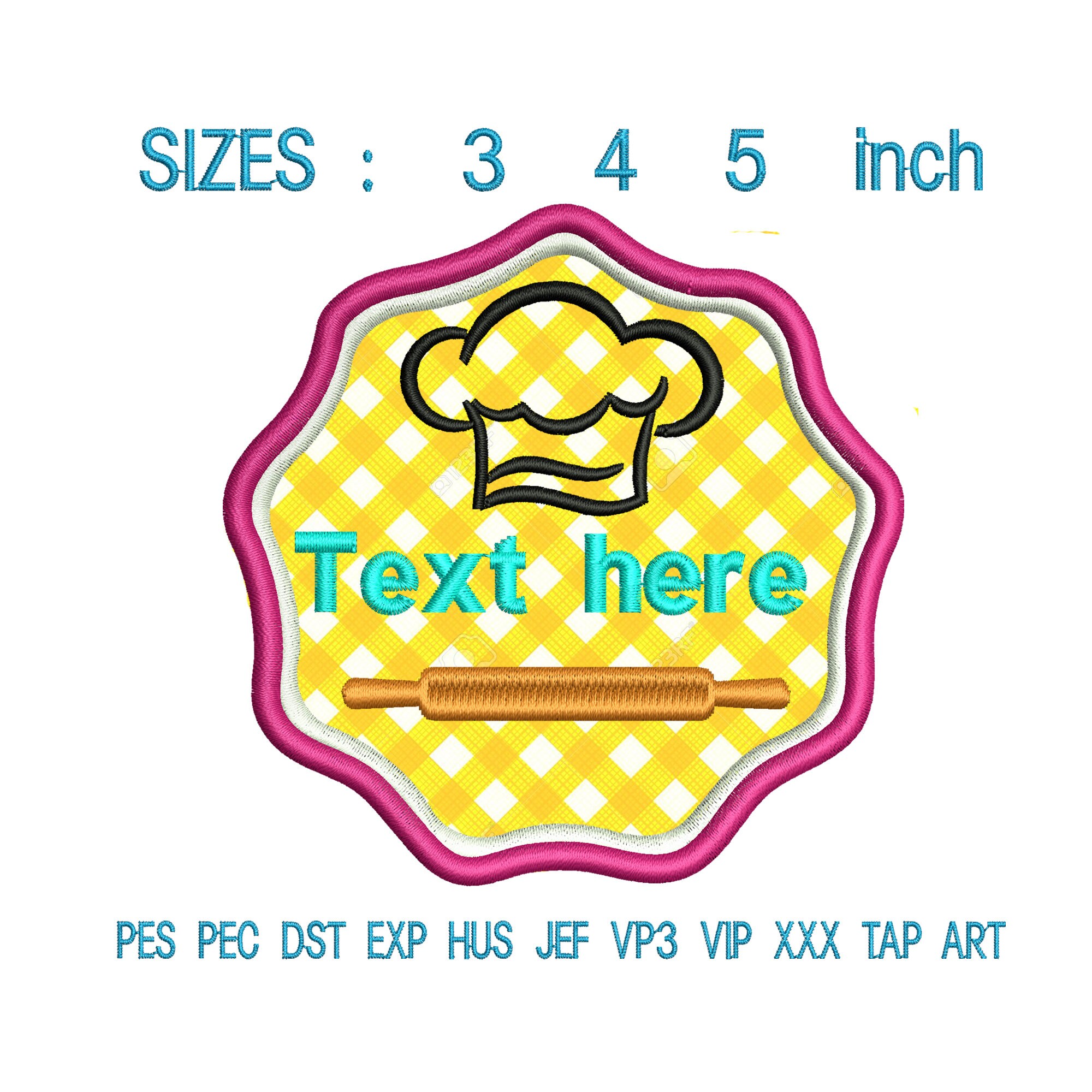 Kitchen Chef Applique Embroidery Design Chef Hat Embroidery - Etsy