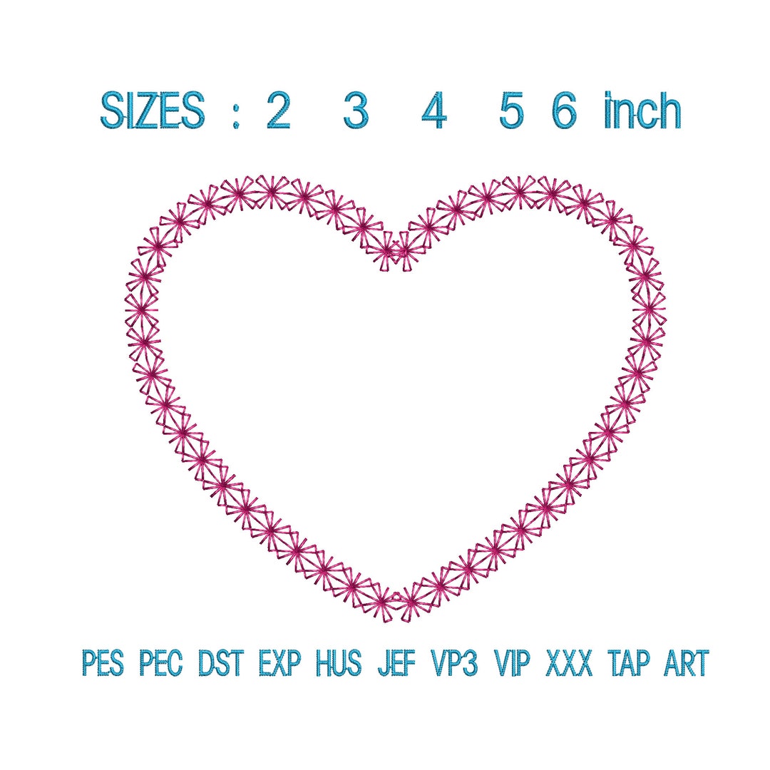 Heart Embroidery Design, Heart Embroidery Machine, Embroidery Heart ...