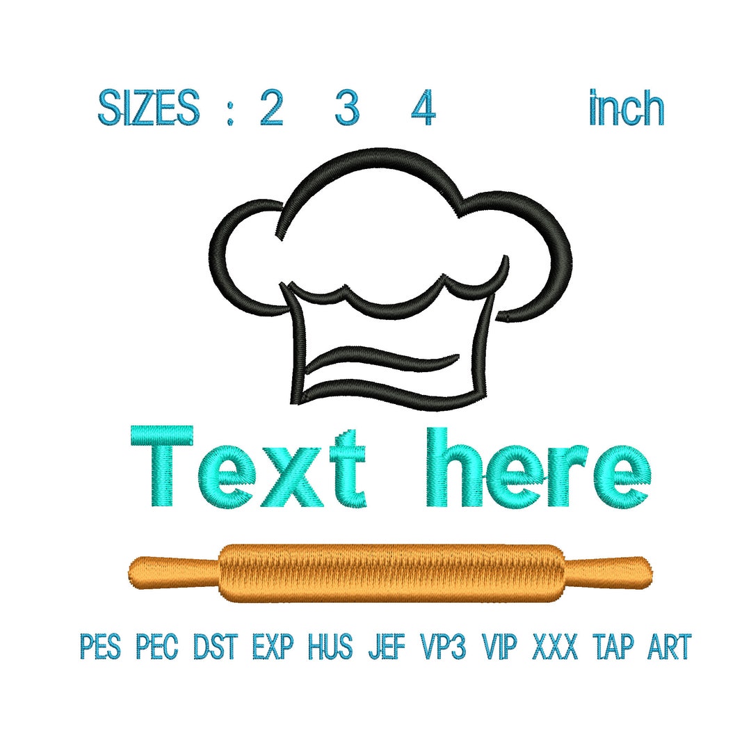 Kitchen Chef Embroidery Design, Chef Hat Embroidery Machine, Embroidery ...