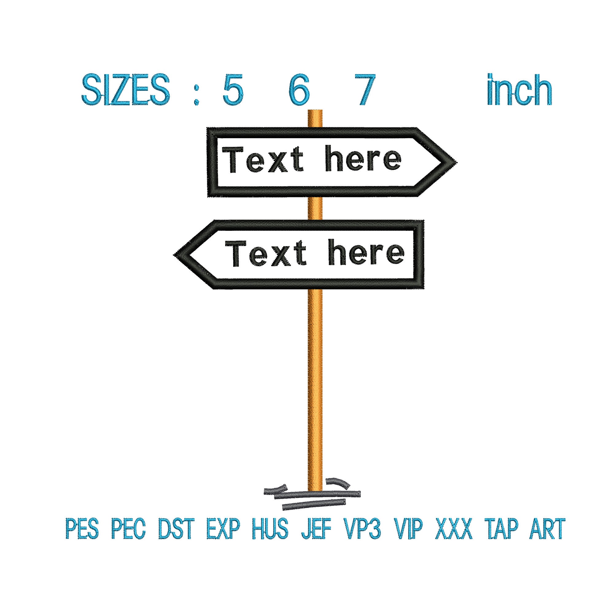 Road Signs Applique Embroidery Design Road Signs Embroidery - Etsy UK