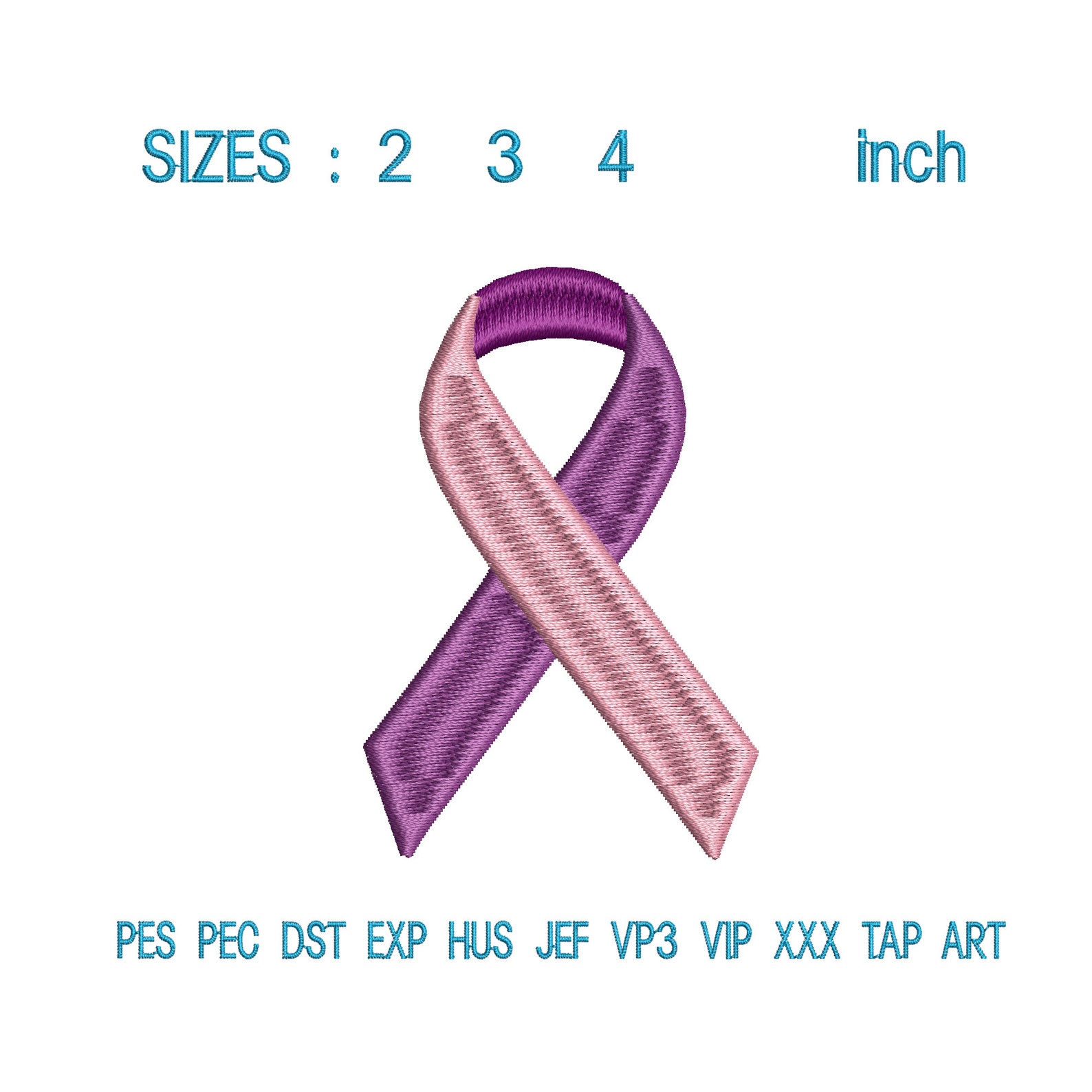 Cancer Ribbon Embroidery Design, Fight Cancer Embroidery Machine ...