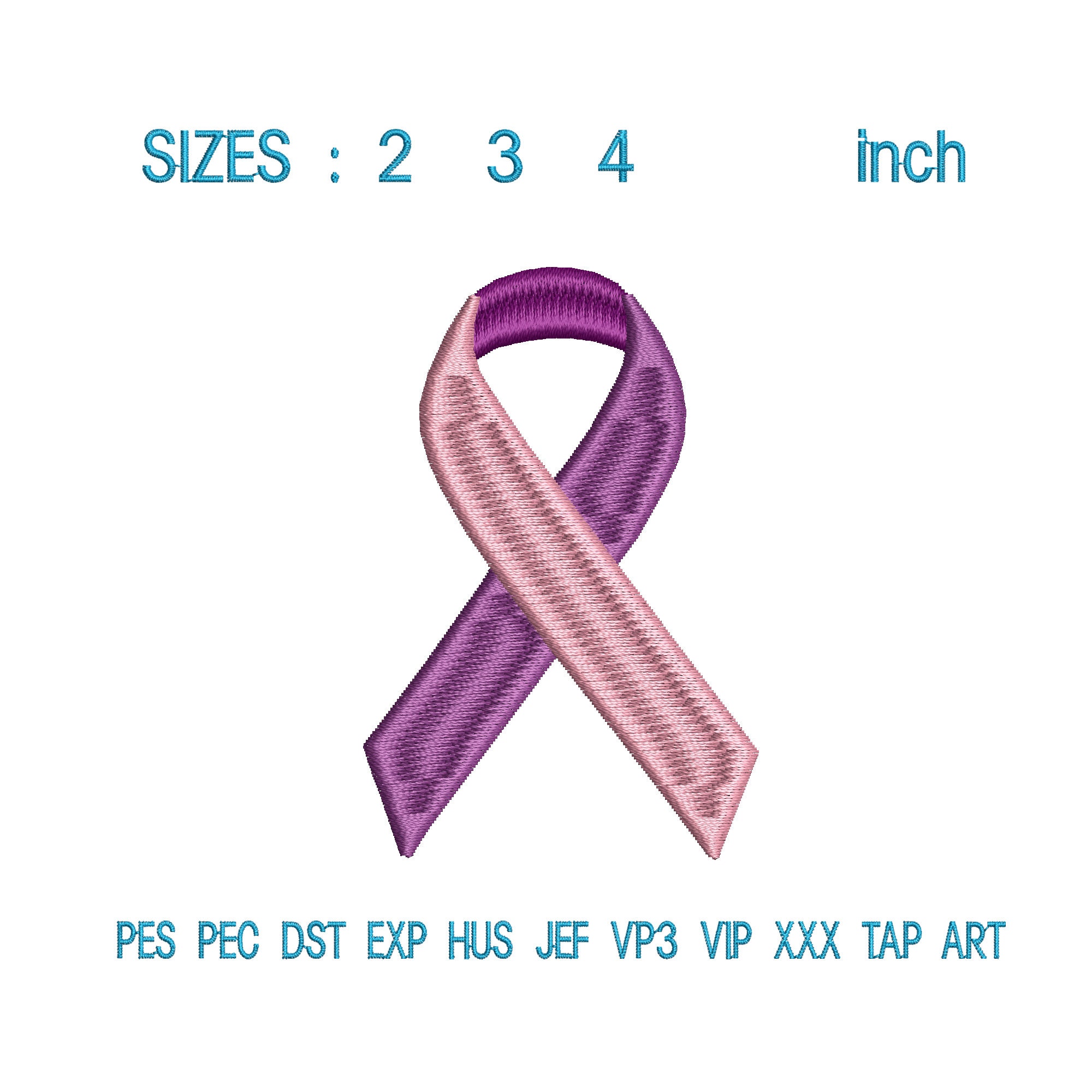 Cancer Ribbon Embroidery Design, Fight Cancer Embroidery Machine ...